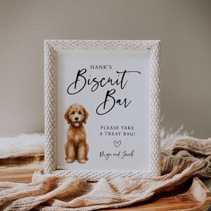 Biscuit Bar Sign, Dog Treat Favor Sign Template, Dog Biscuit Wedding ...