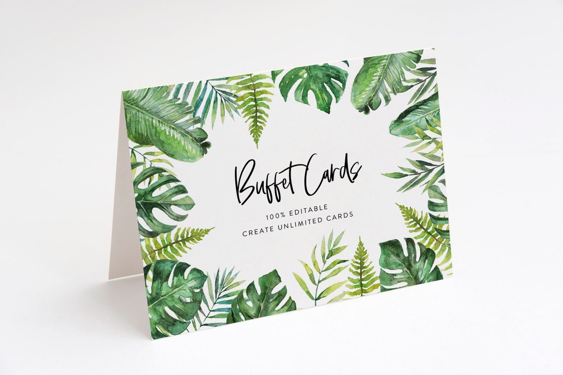 Buffet Card Template Printable Buffet Cards Editable - Etsy