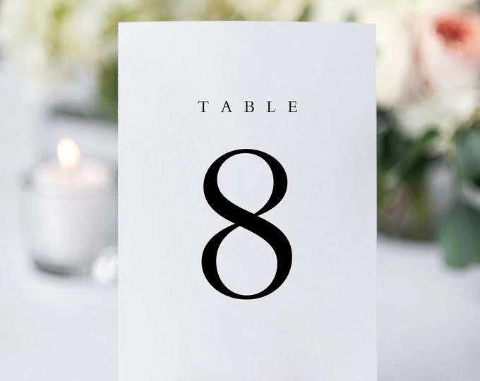 Printable Table Numbers Table Number Template Wedding Table Numbers ...