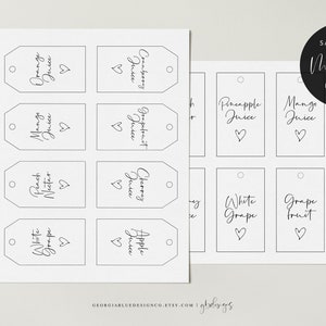 Printable Mimosa Bar Tags | Editable Mimosa Bar Juice Tags Template ...
