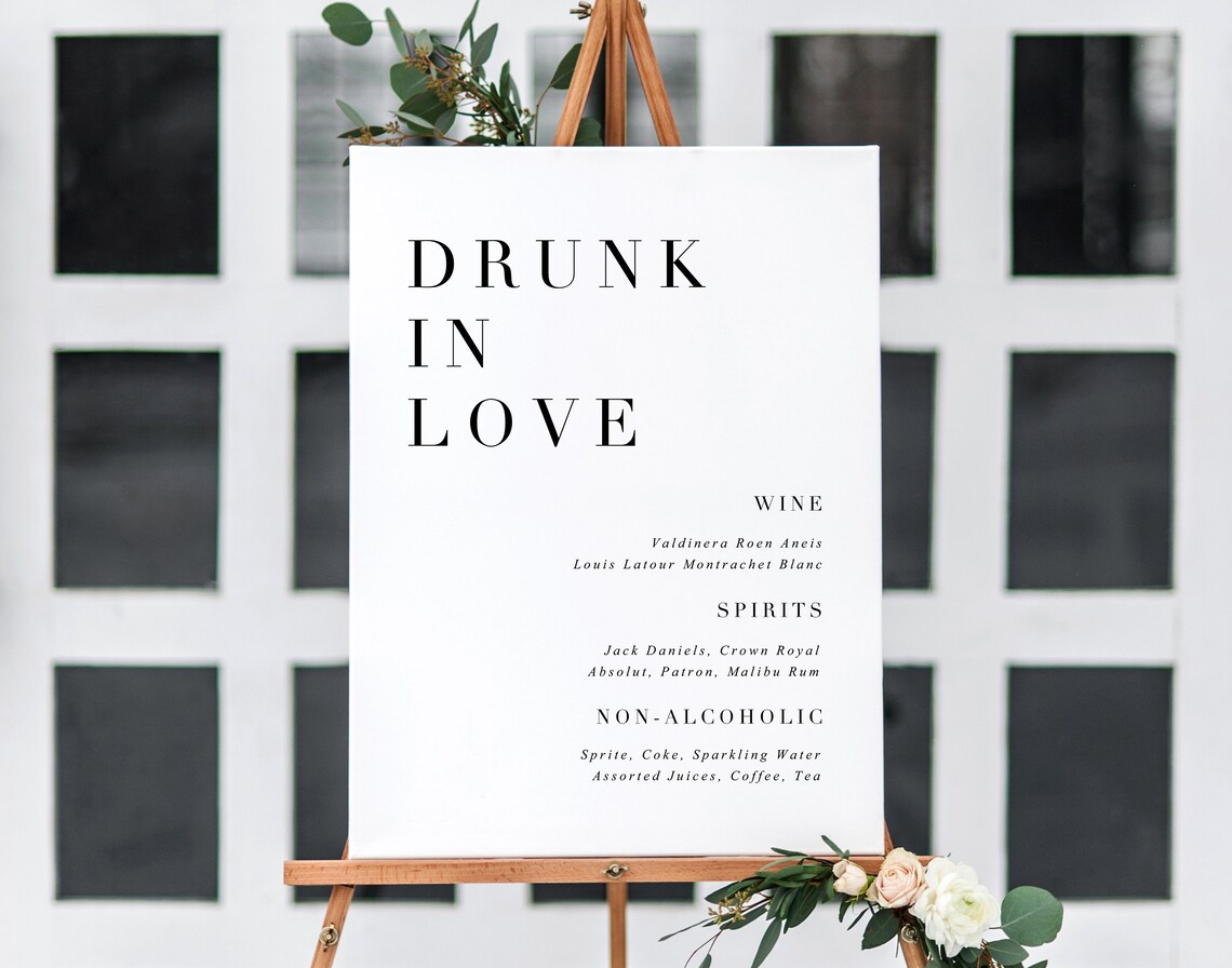 Printable Open Bar Menu Bar Menu Template Open Bar Sign - Etsy