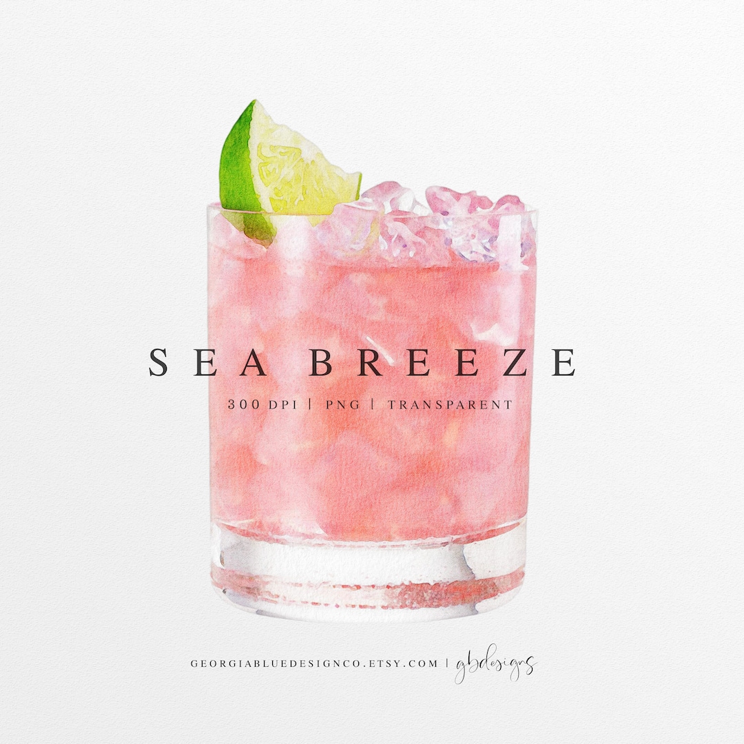 Sea Breeze Watercolor Clipart | Sea Breeze Drink Illustration | Custom ...