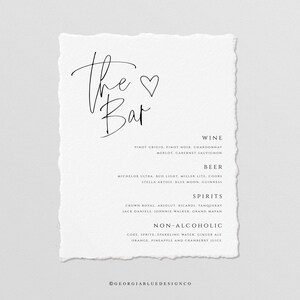 Deckled Edge Custom Signature Cocktail Sign, Signature Drink Sign ...