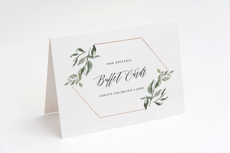 Buffet Card Template Printable Buffet Cards Editable - Etsy