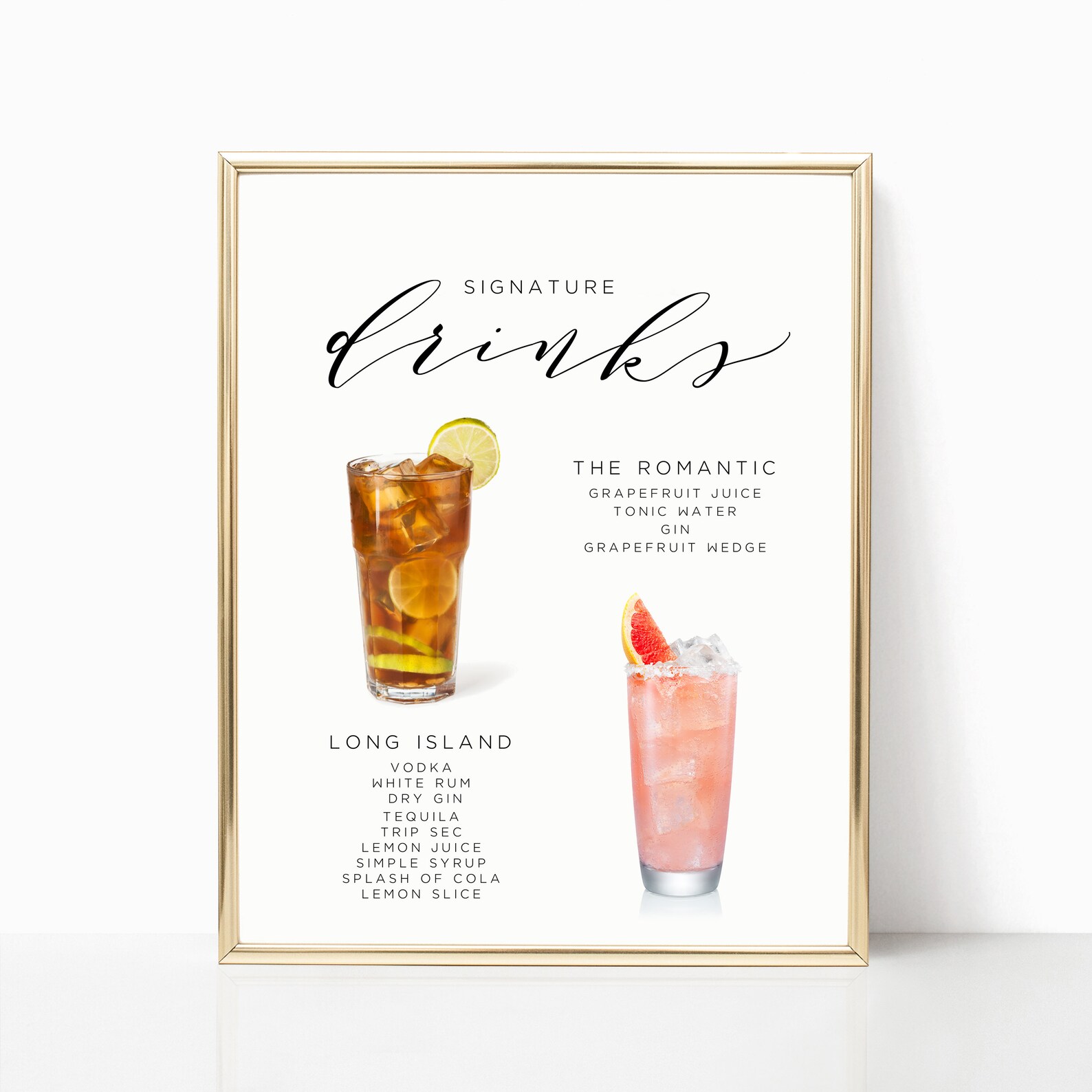 Printable Signature Cocktails Sign Editable Signature | Etsy