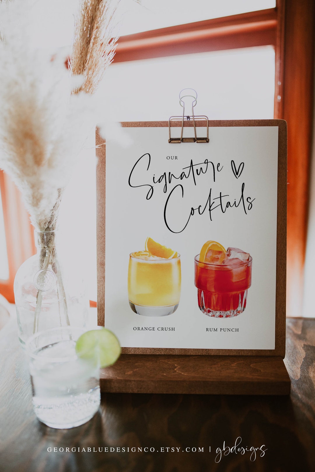 Printable Signature Cocktails Sign | Editable Signature Cocktails ...