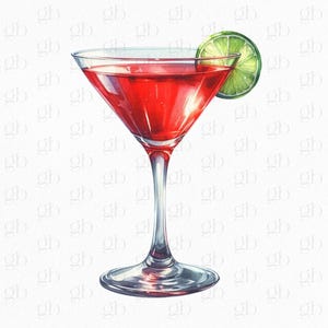 Cosmopolitan Clipart PNG, Wedding Signature Drink Illustration, Digital ...