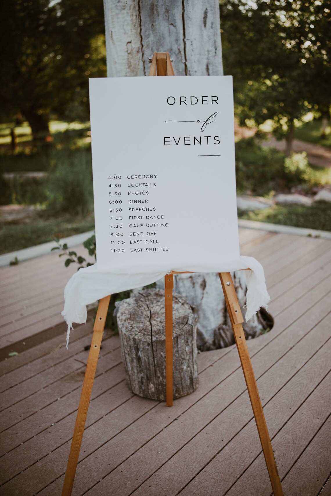 Order of Events Sign Template Ceremony Order of Events - Etsy