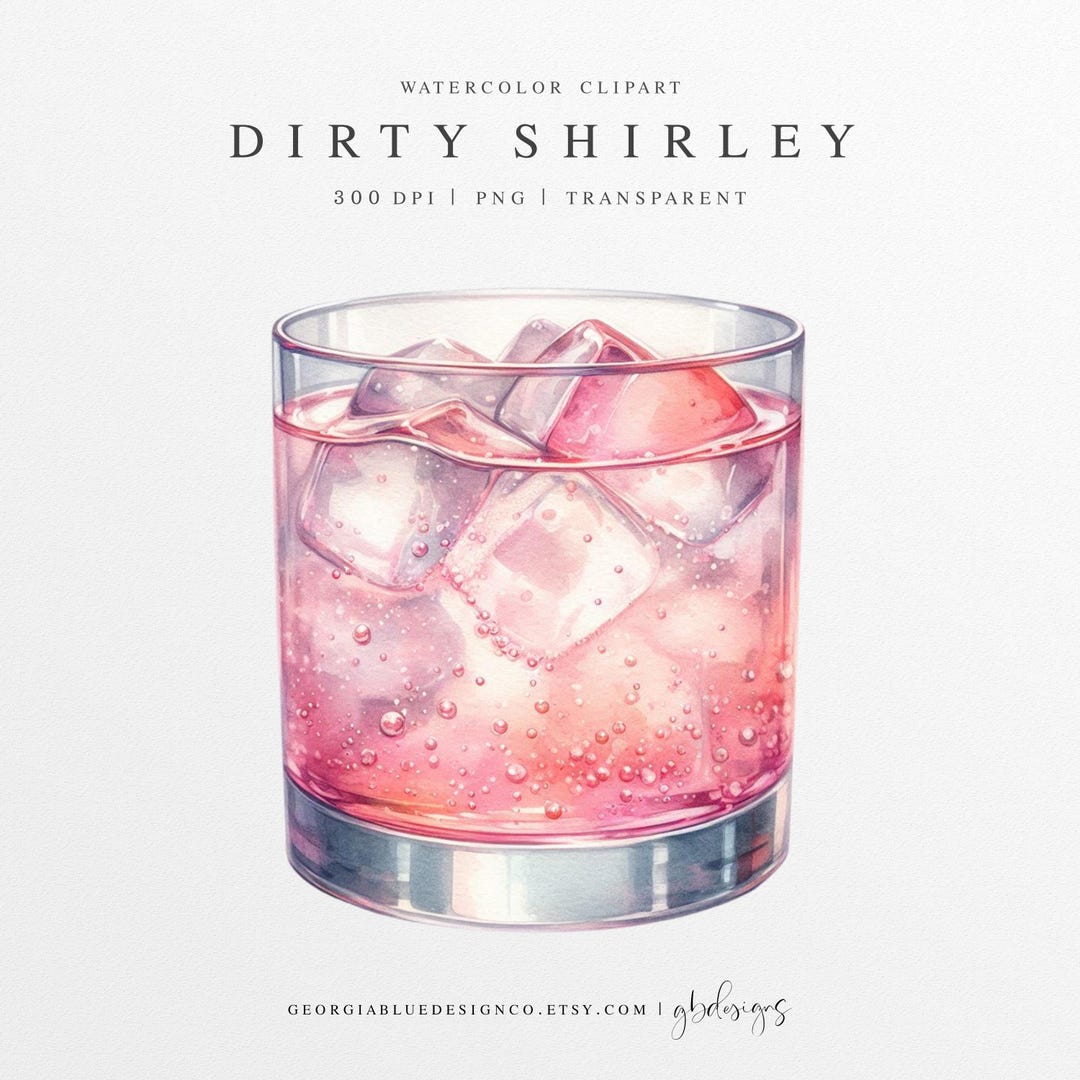 Dirty Shirley Clipart PNG, Wedding Signature Drink Illustration ...
