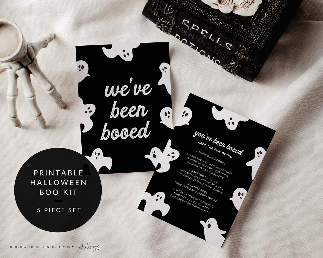 Printable You've Been Booed Set, Halloween We've Been Booed Sign, You ...