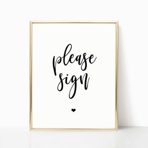 Printable Please Sign Sign | Please Sign Template | Editable Wedding ...
