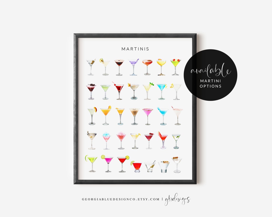 Printable Martini Bar Sign | Editable Martini Bar Sign Template ...