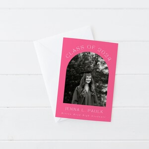 Pink Graduation Announcement Template 2024 | Pink Graduation Cards ...