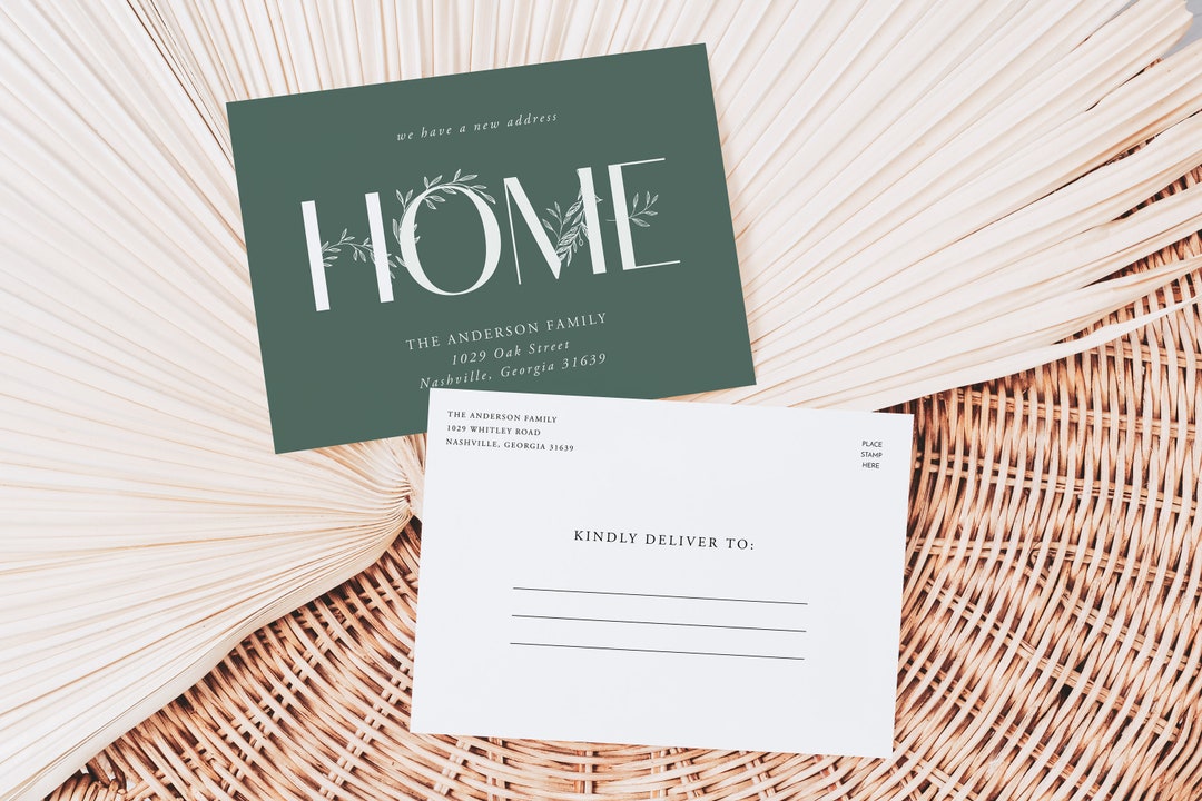 New Address Card Printable Moving Announcement Template Change of ...