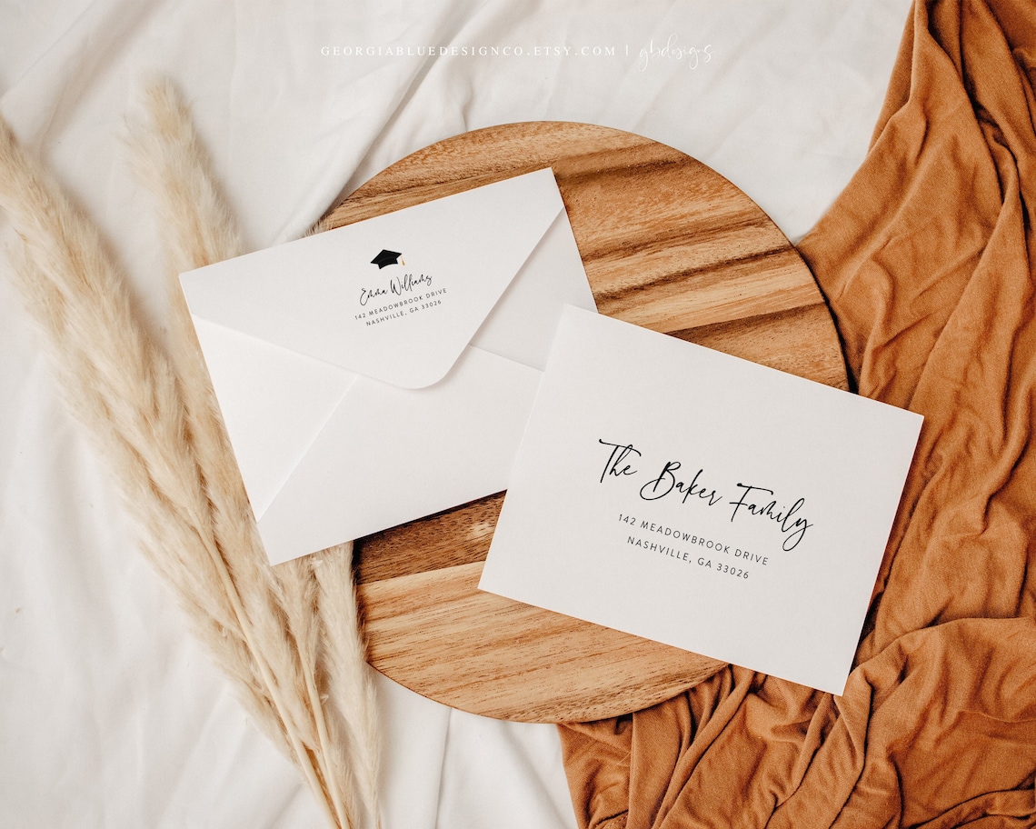 Graduation Envelope Template, Envelope Template Printable, Return ...