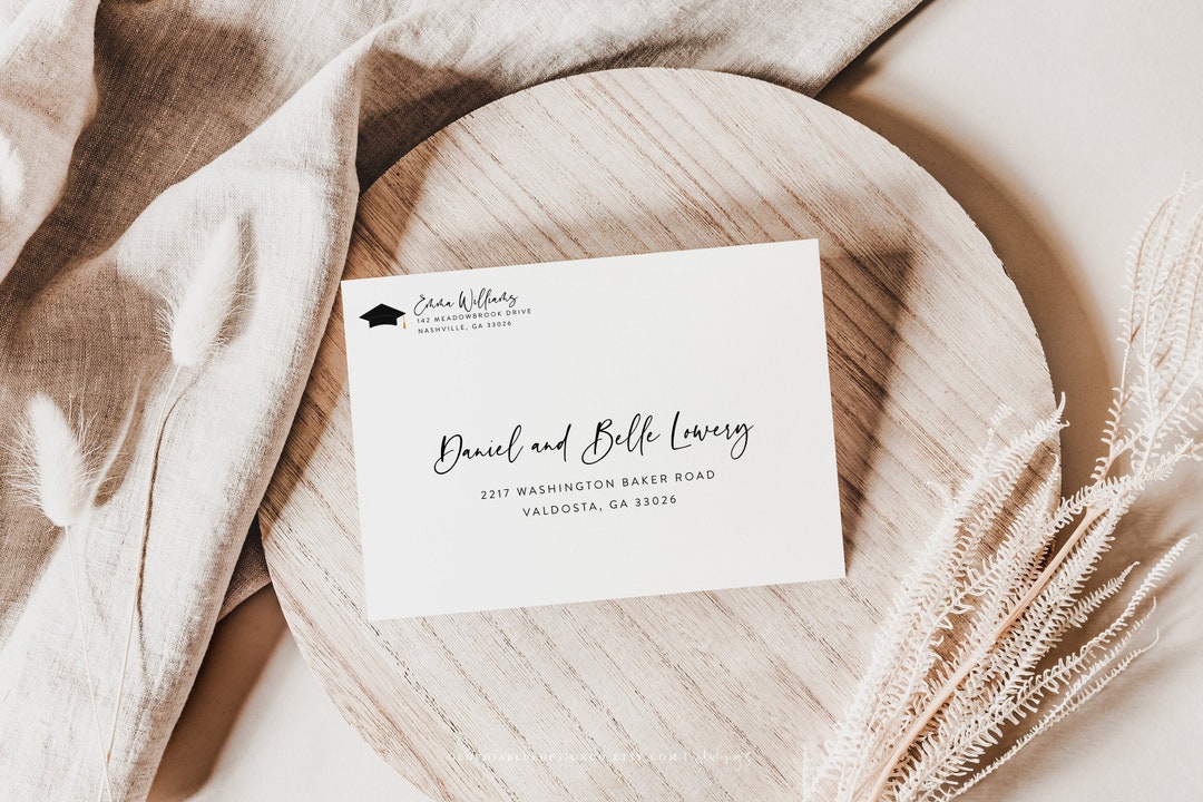 Graduation Envelope Template, Envelope Template Printable, Return ...