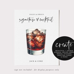 Jack and Coke Watercolor Clipart Jack & Coke Drink Illustration Custom ...