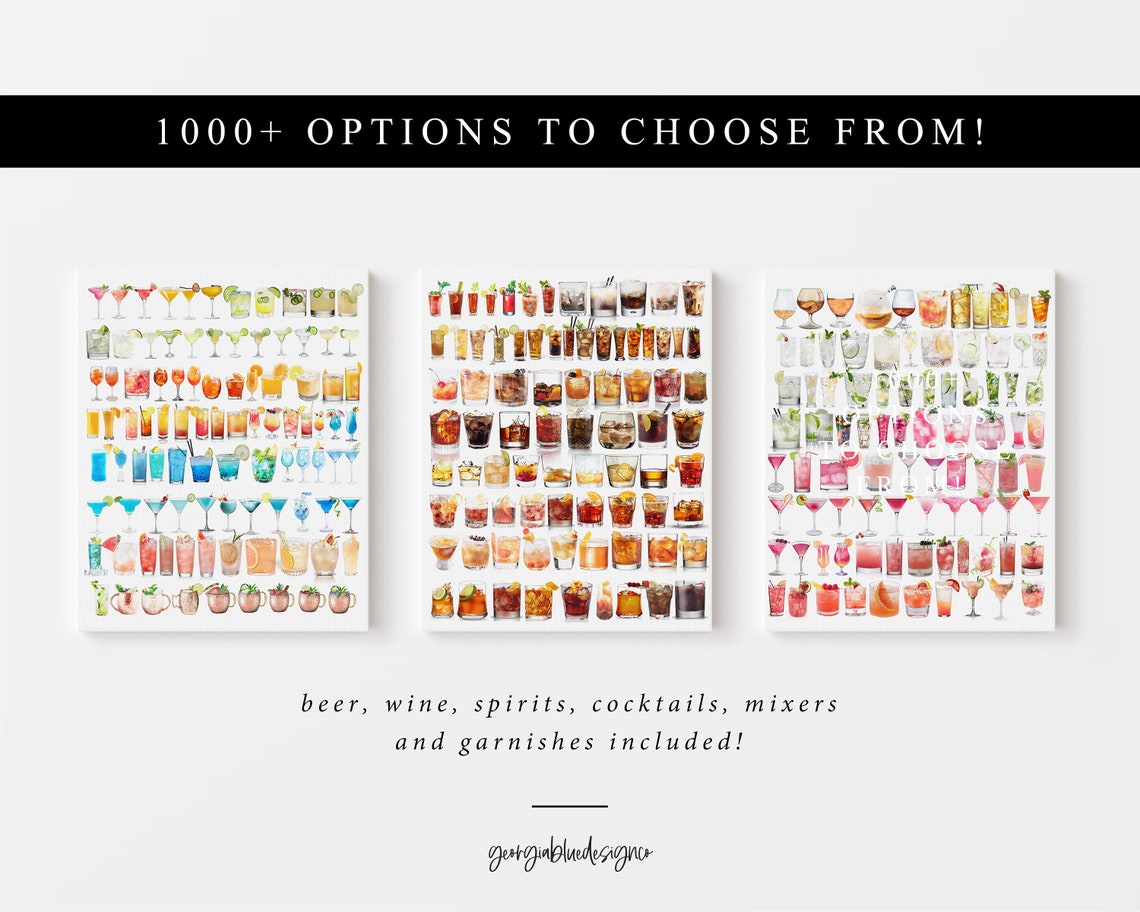 Printable Signature Cocktails Sign Editable Signature - Etsy