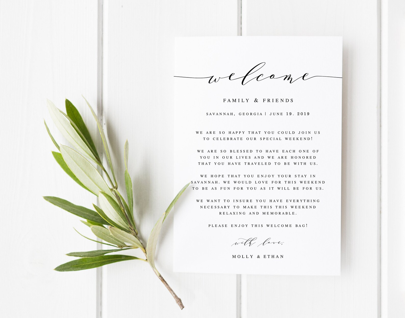 Printable Wedding Welcome Letter Wedding Welcome Bag Letter - Etsy