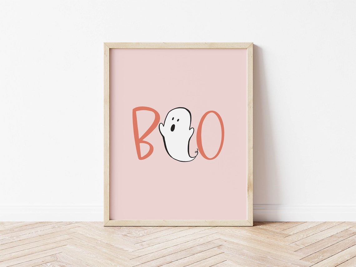 Cute Halloween Printable Pink Halloween Printable Ghost - Etsy
