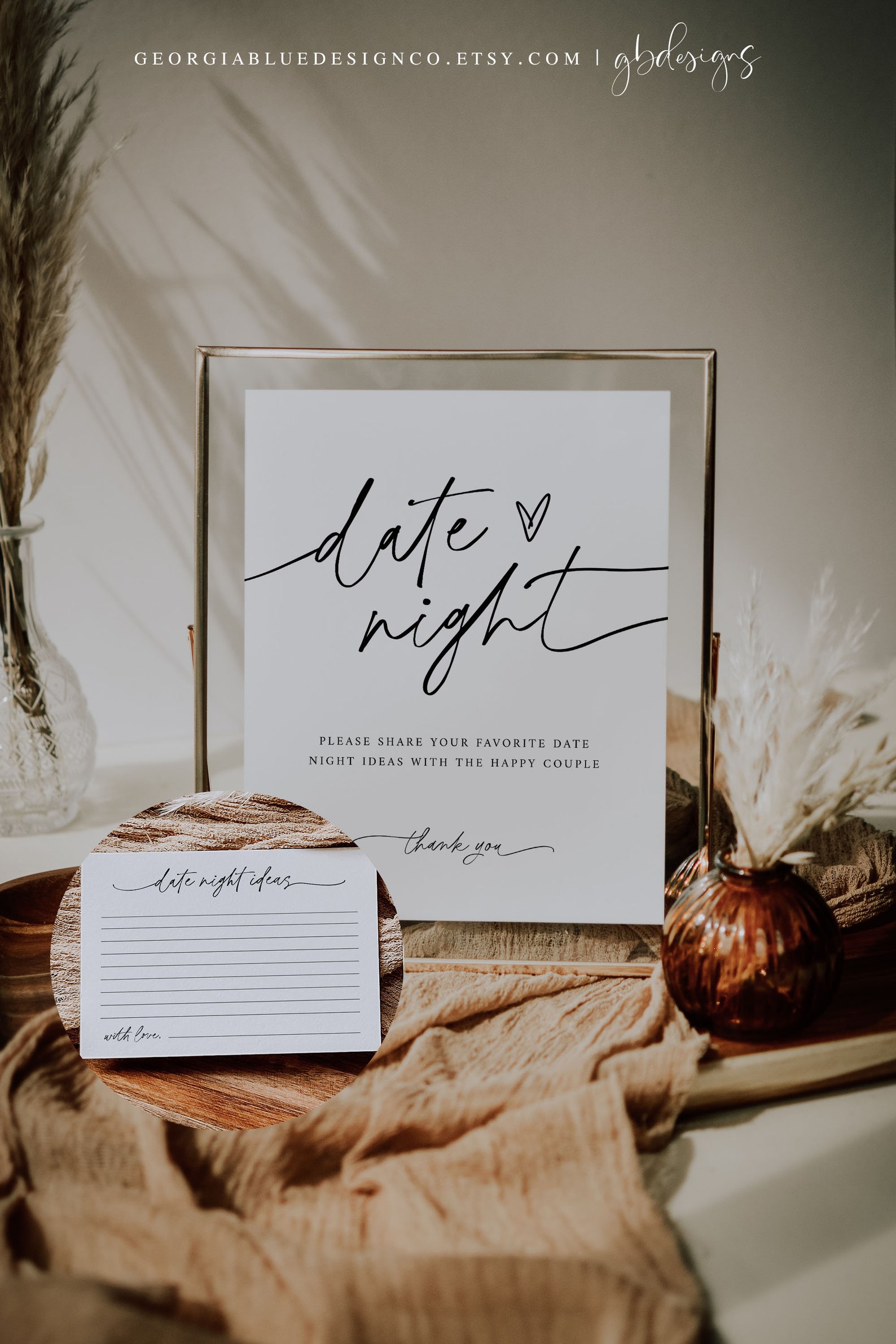 Date Night Ideas Template Printable Date Night Ideas Sign - Etsy