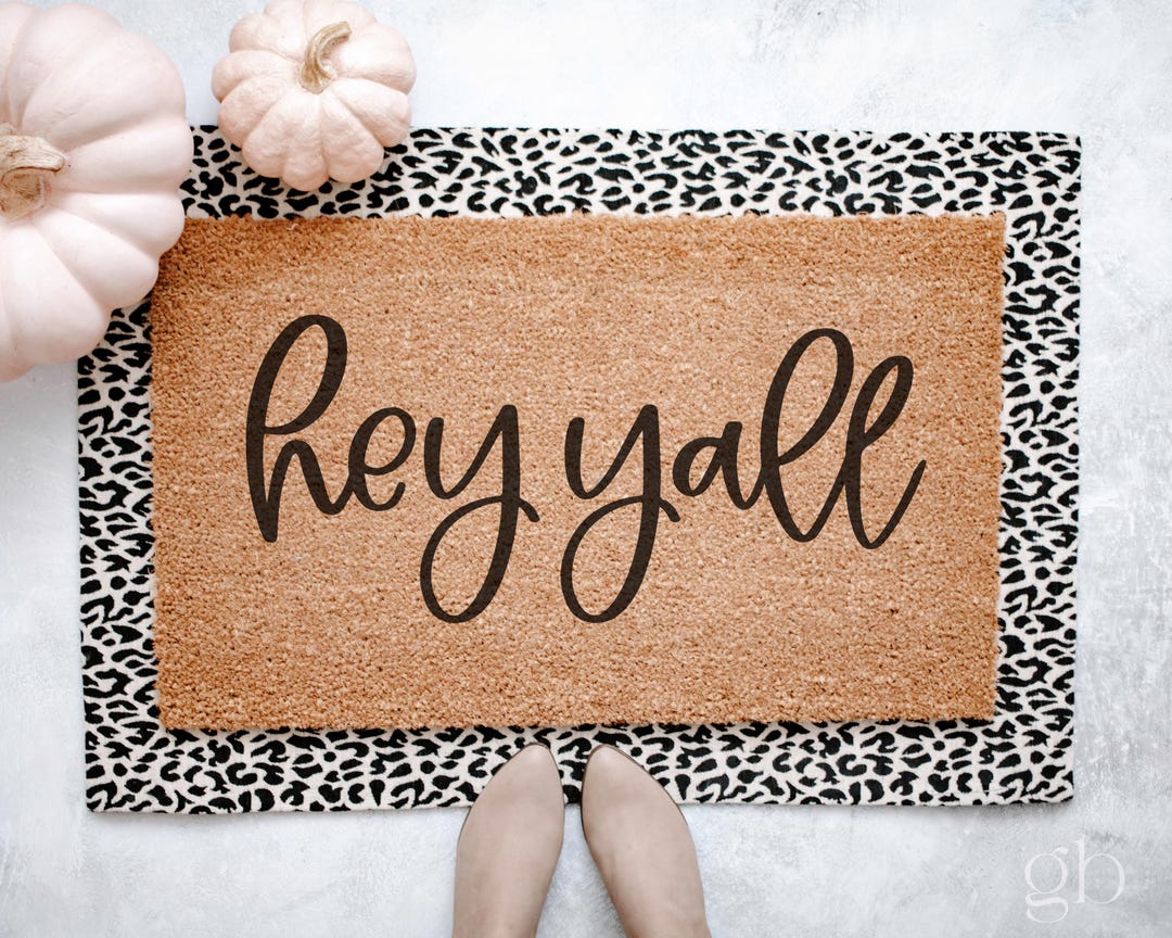 Hey Yall Door Mat, Modern Welcome Mat, Minimalist Door Mat, Funny ...