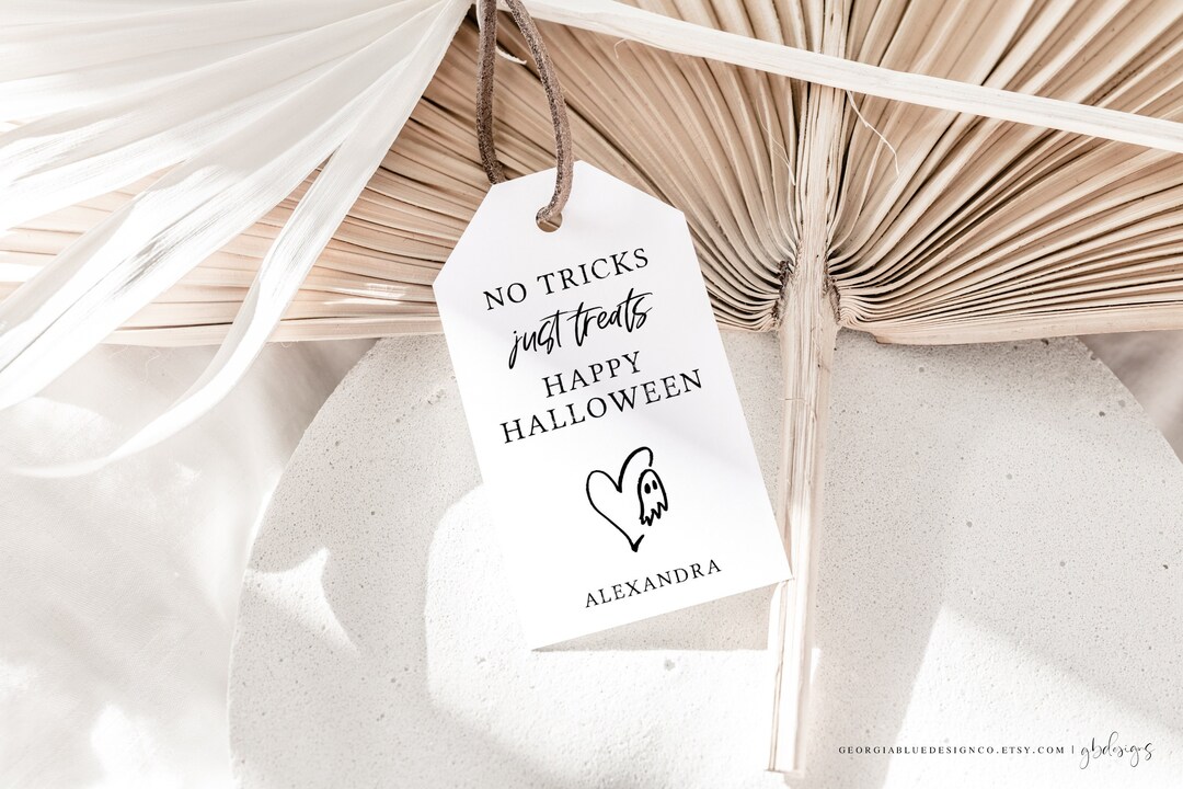 Printable Halloween Favor Gift Tag | Minimalist Boo Basket Tag ...