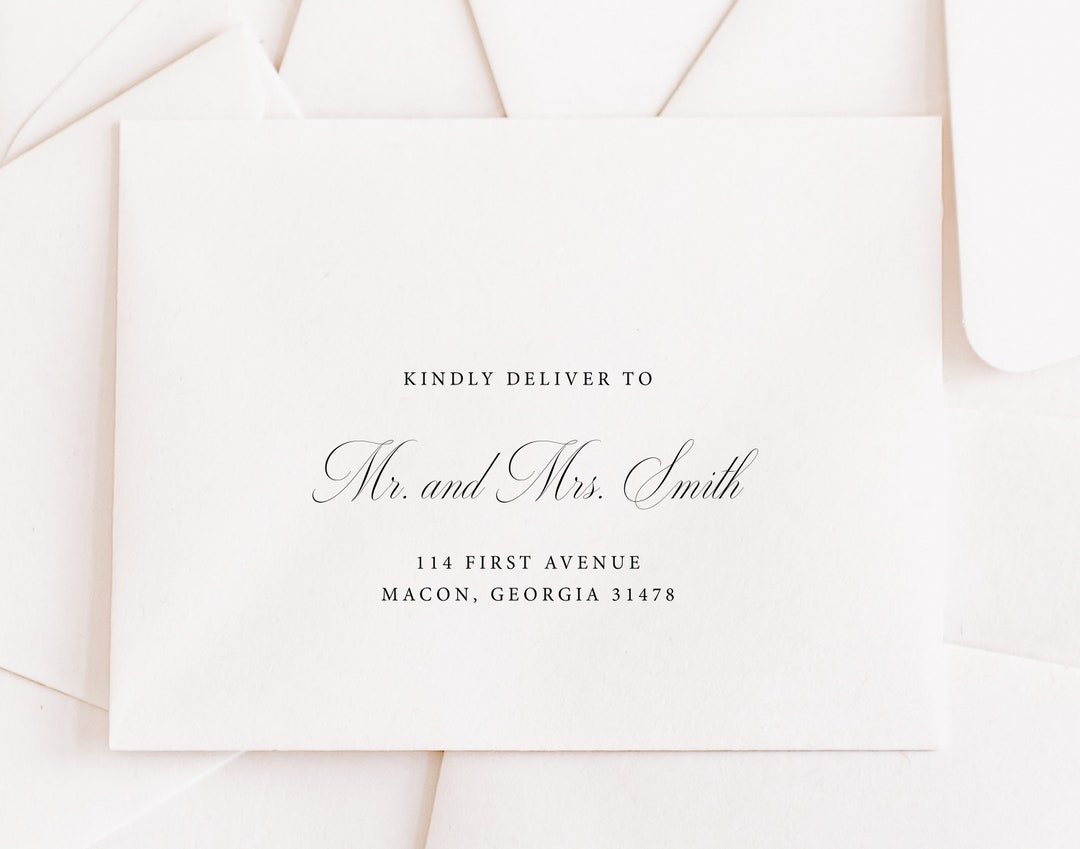 Wedding Envelope Address Template, Minimalist Printable Wedding ...