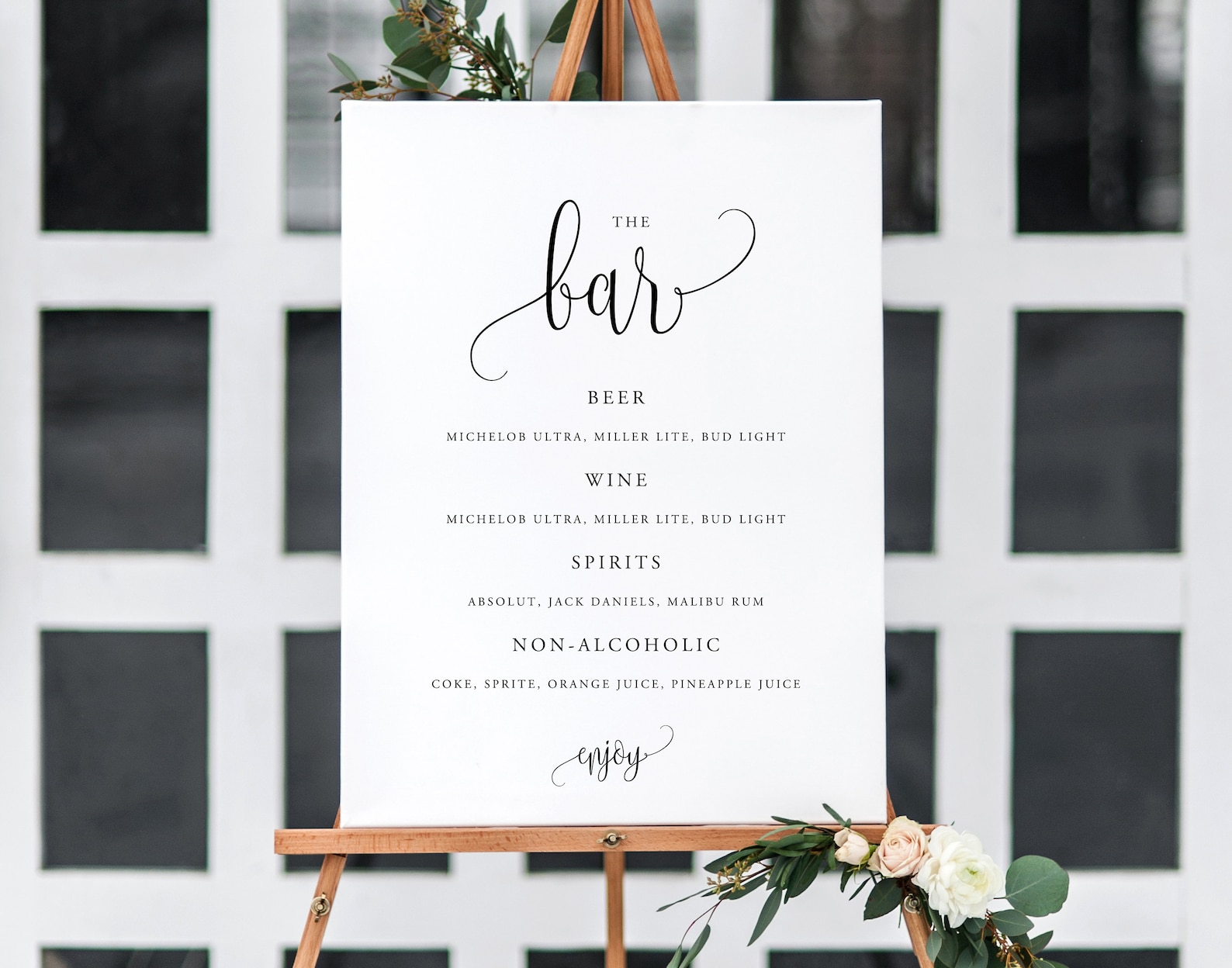 Printable Bar Menu Bar Menu Template Open Bar Printable | Etsy