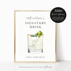 Printable Signature Cocktails Sign, Wedding Signature Drinks Menu ...