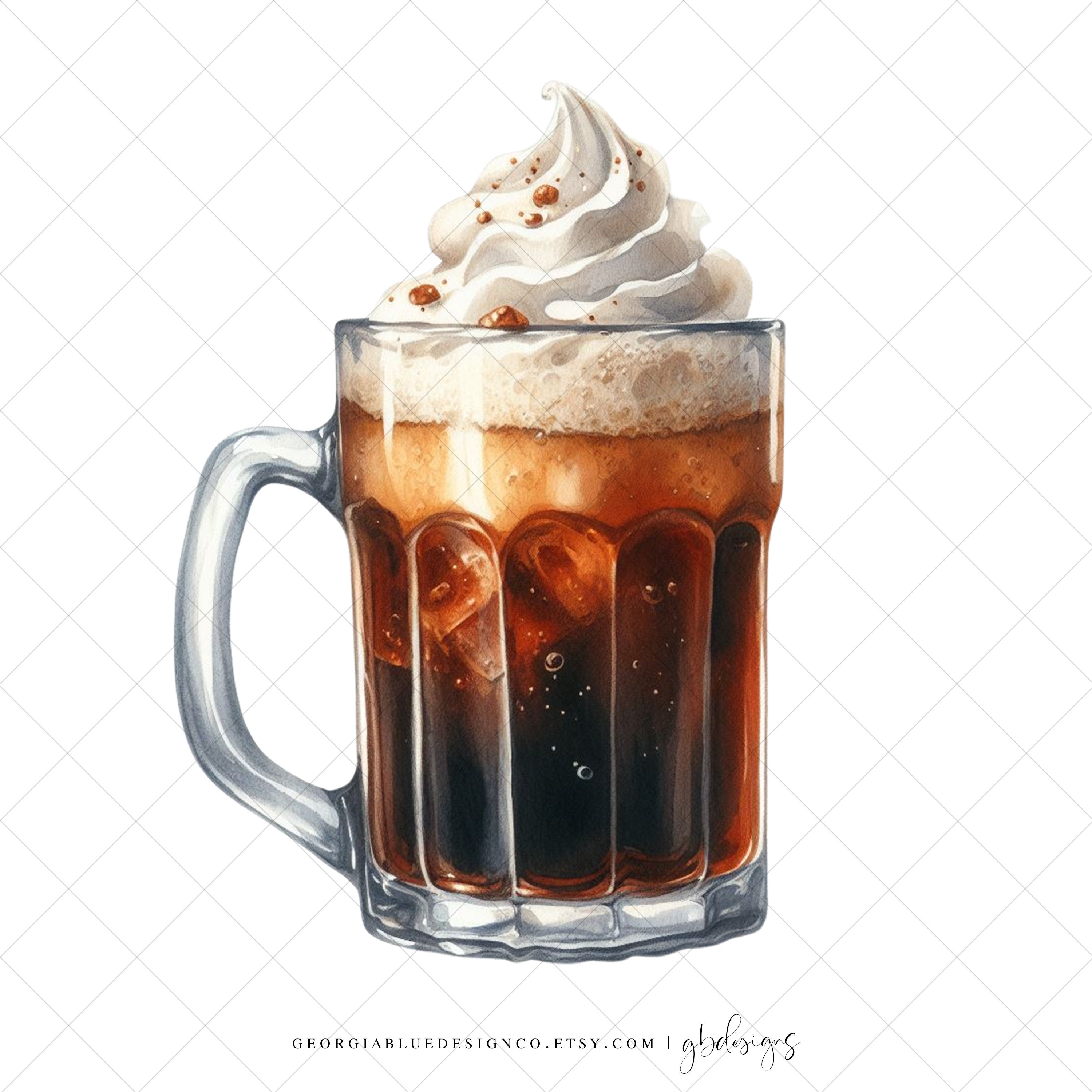 Root Beer Float Watercolor Clipart | Root Beer Float Clipart ...