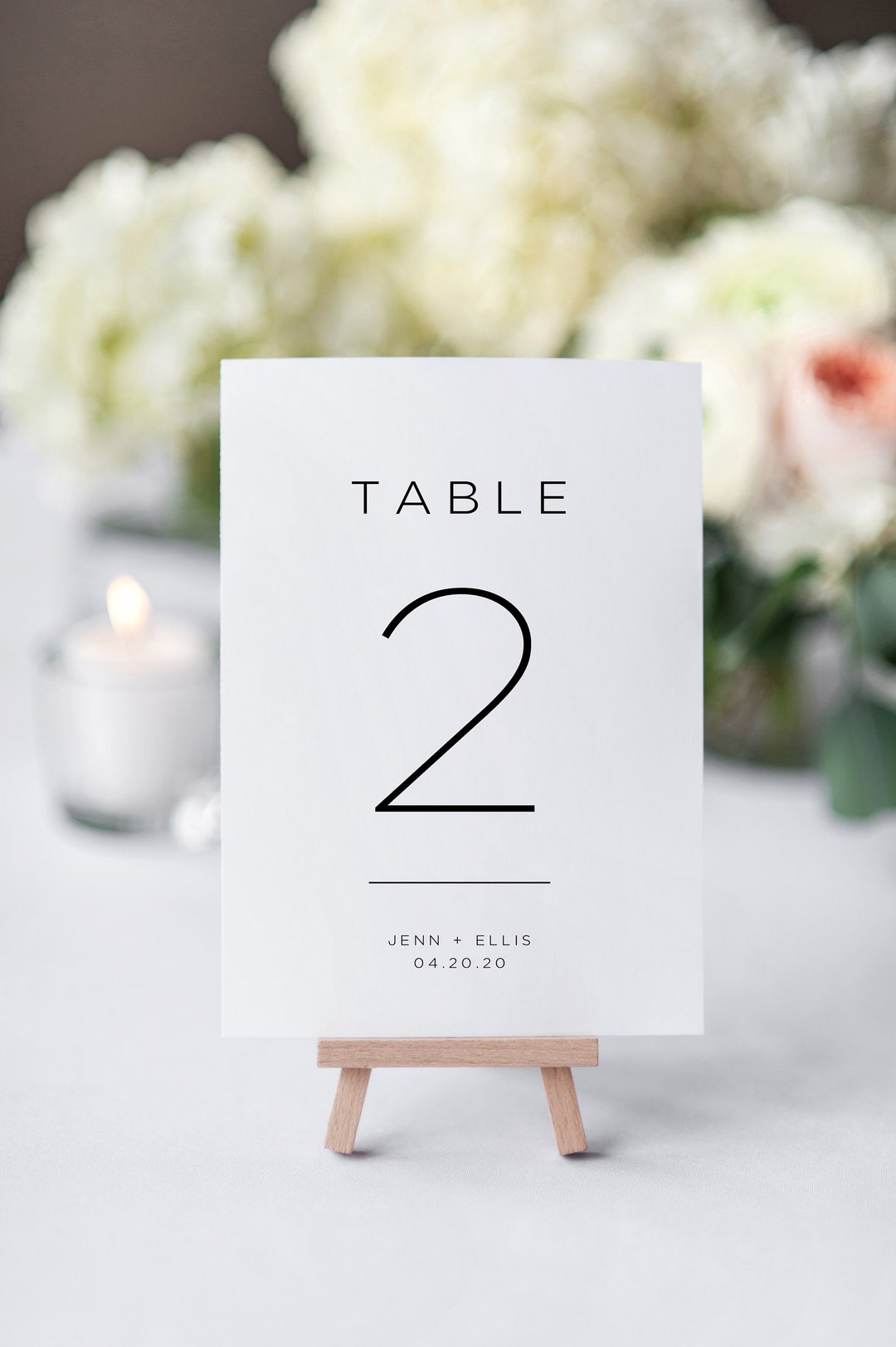 Printable Table Numbers Wedding Table Numbers Table Number Template ...