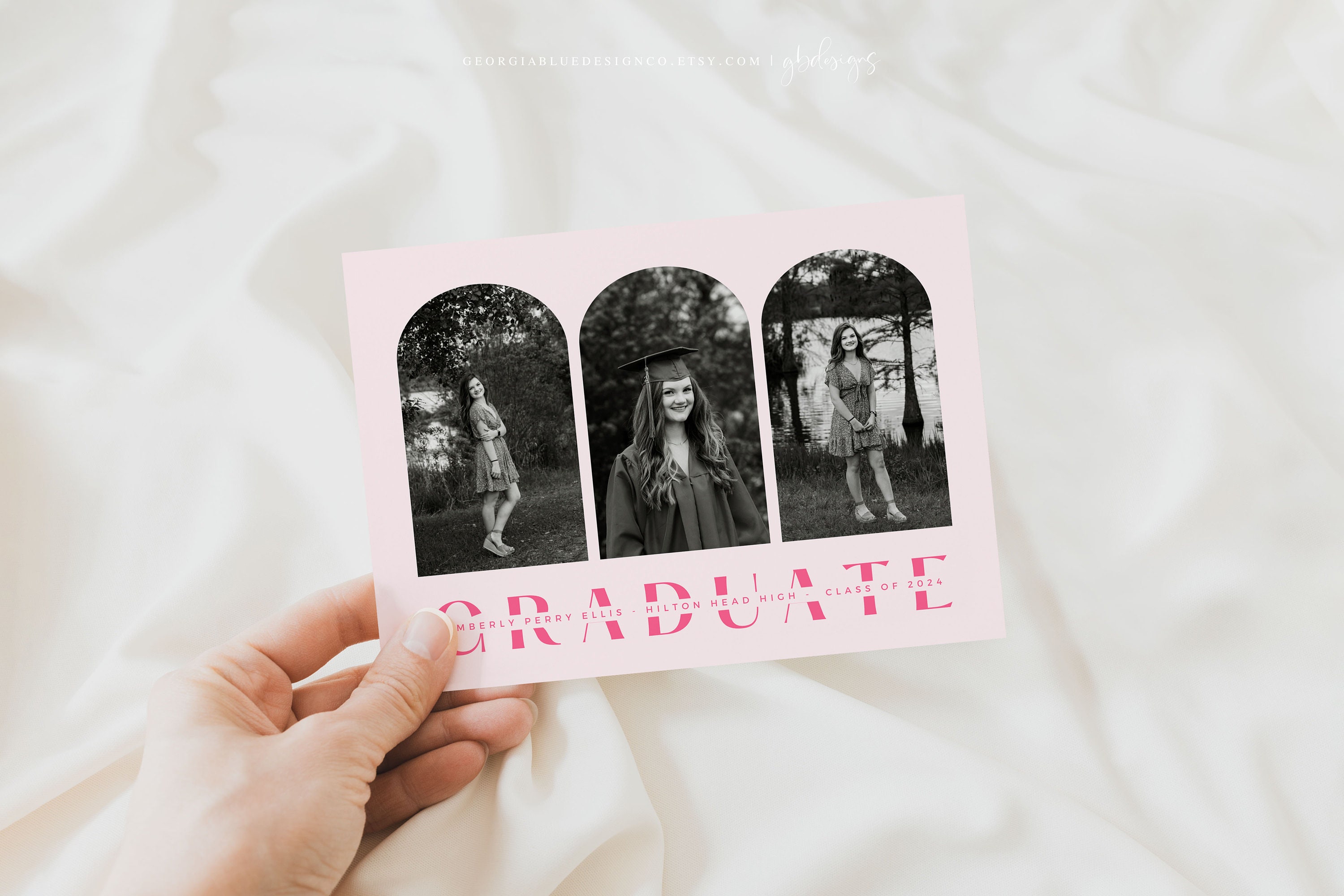 Pink Graduation Announcement Template 2024 | Pink Graduation Cards ...