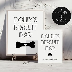 Biscuit Bar Sign, Dog Treat Favor Sign Template, Dog Biscuit Wedding ...
