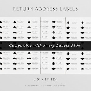 Graduation Return Address Labels, Graduation Return Labels Printable ...