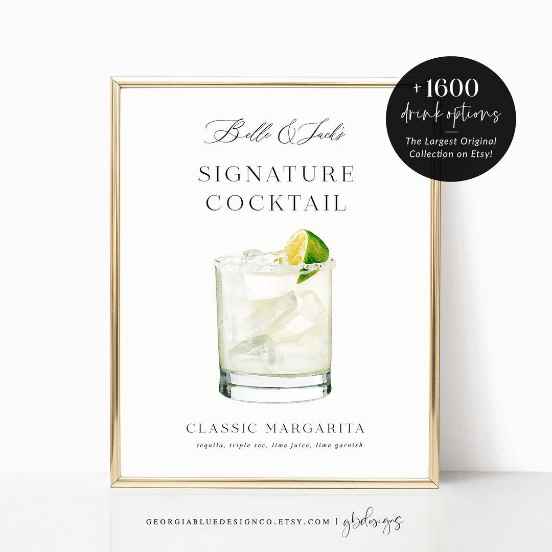 Printable Signature Cocktails Sign Editable Signature Cocktails ...