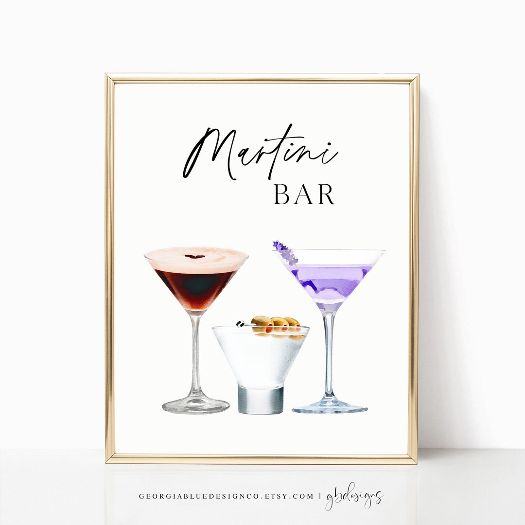 Printable Martini Bar Sign | Editable Martini Bar Sign Template ...