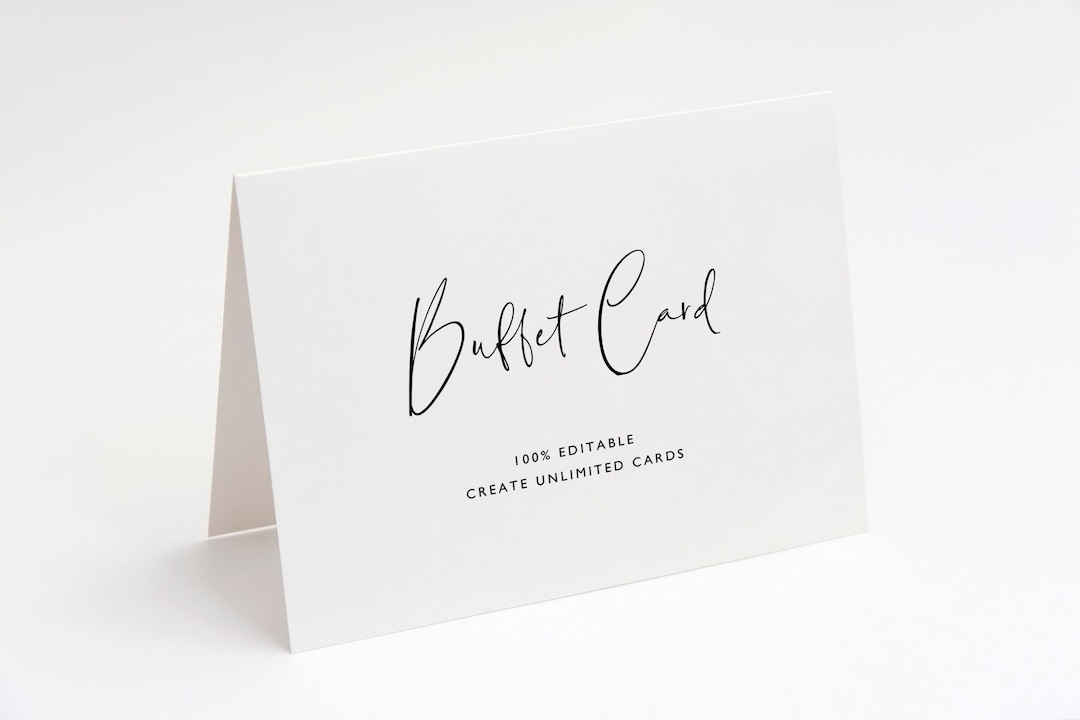 Buffet Card Template Printable Buffet Cards Editable Buffet Cards Food ...