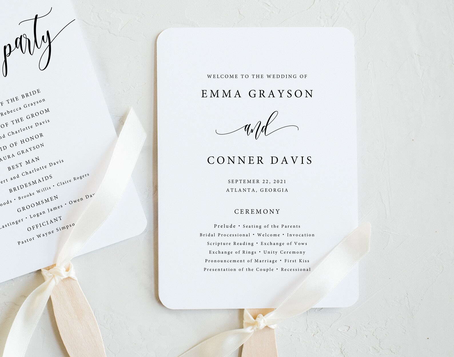 Wedding Fan Program Template Printable Wedding Program - Etsy