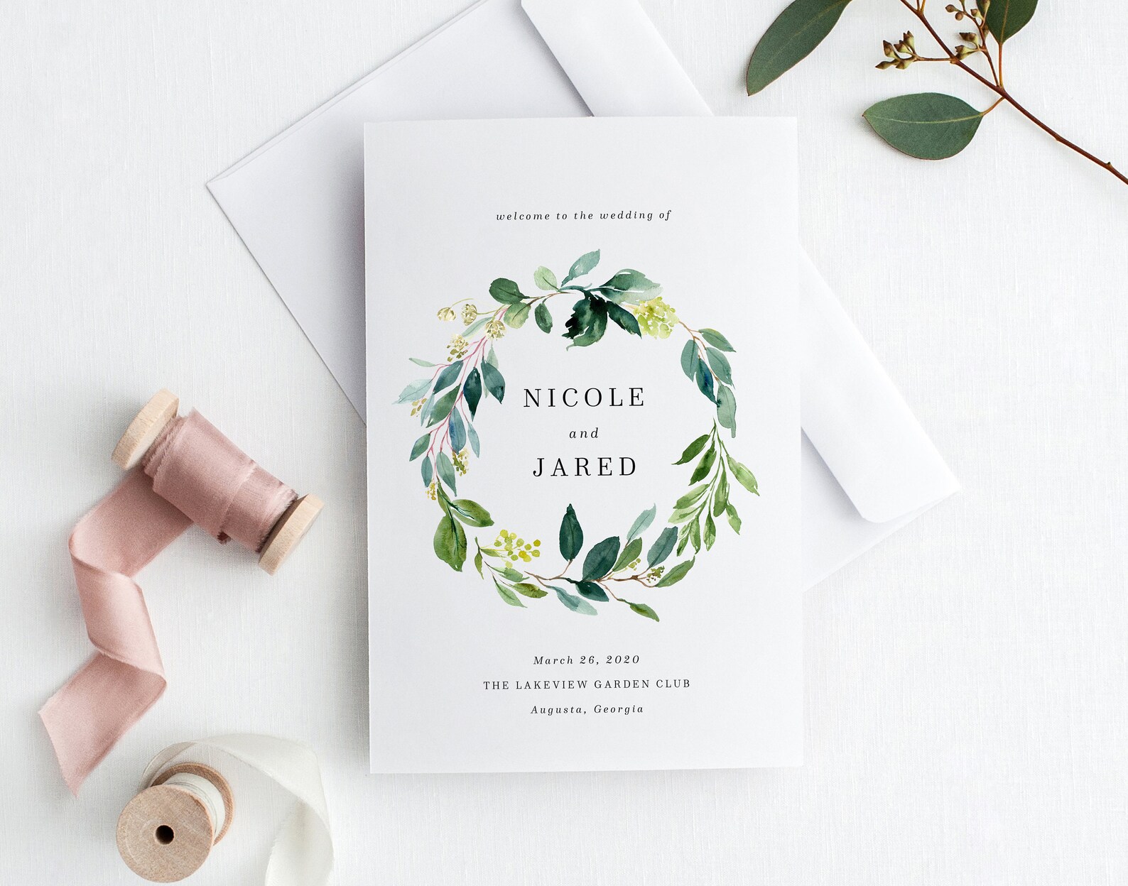 Folded Wedding Program Template | Wedding Program Book Template ...