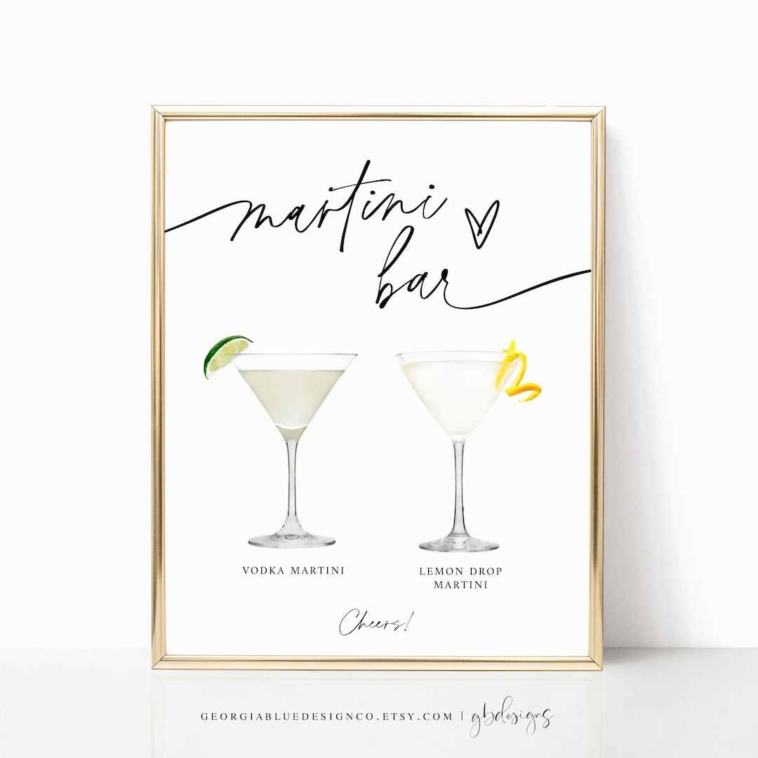 Printable Martini Bar Sign | Editable Martini Bar Sign Template ...