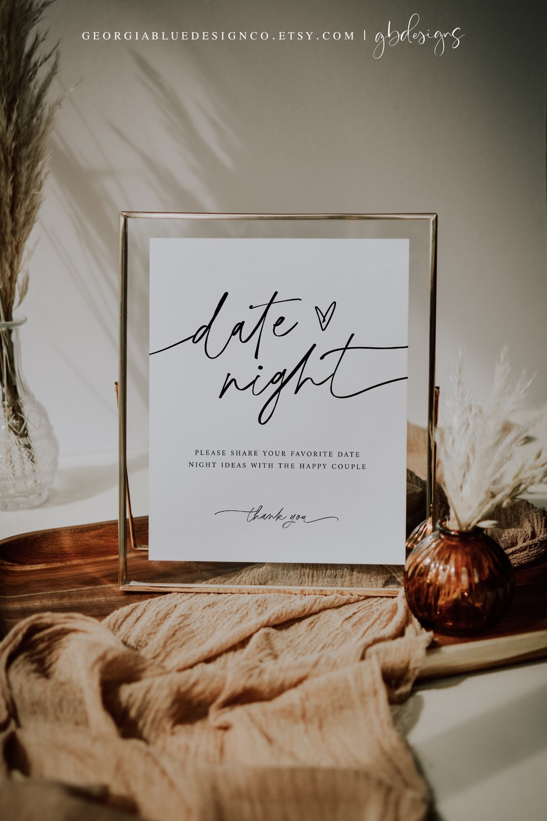 Date Night Ideas Template | Printable Date Night Ideas Sign | Date ...