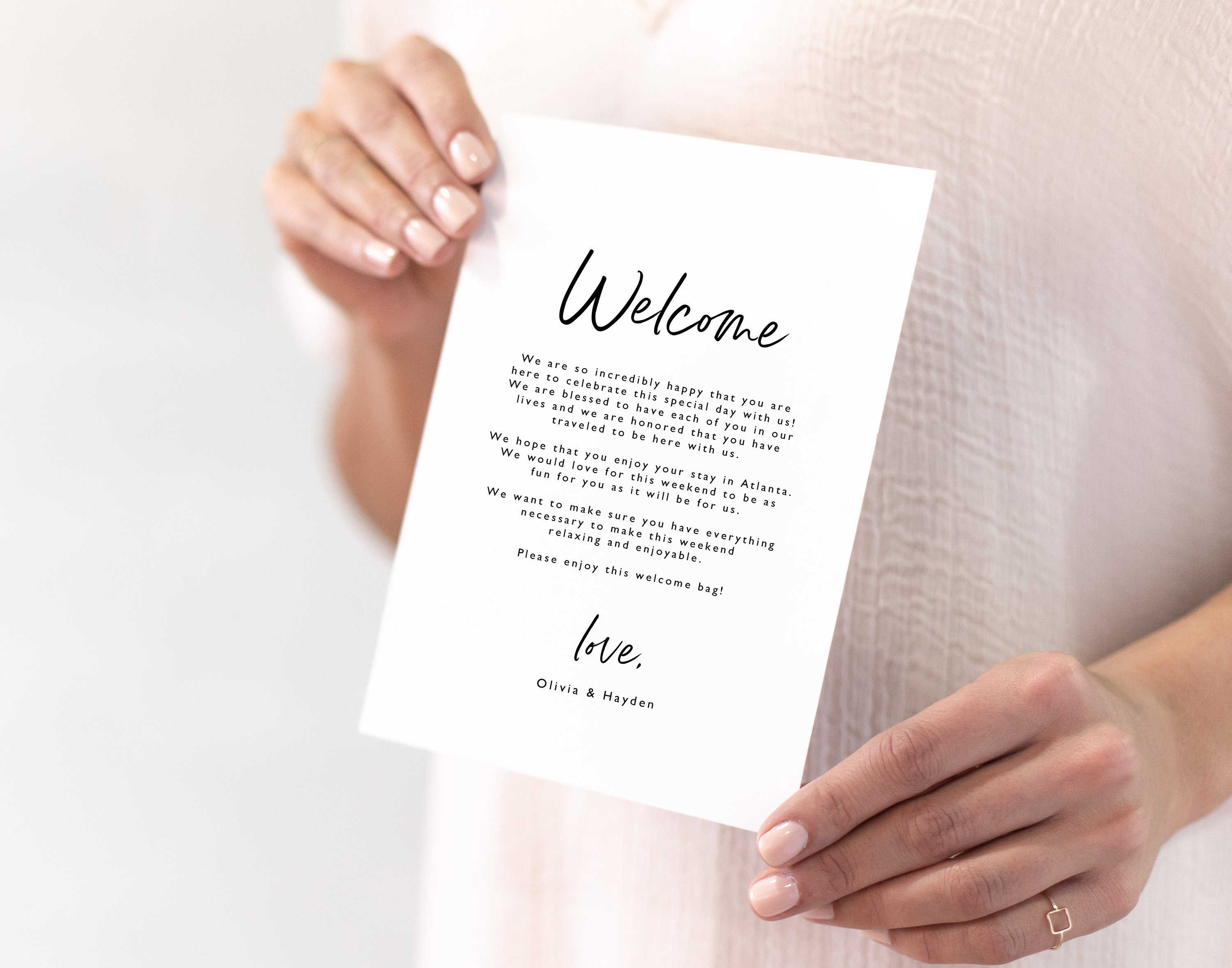 Printable Wedding Welcome Letter Wedding Welcome Bag Letter | Etsy
