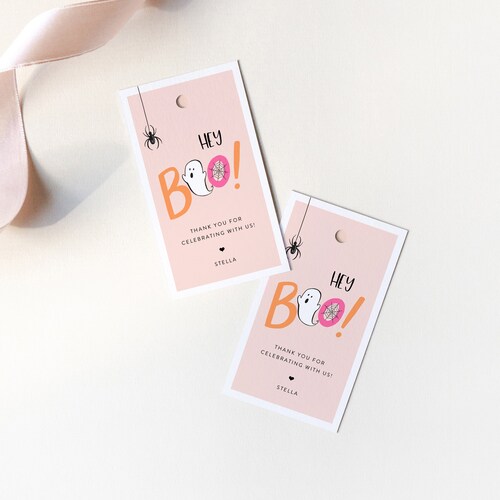 Cute Halloween Tag Template Kids Halloween Favor Tag Pink - Etsy