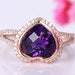 Heart Shape Amethyst Ring 3.75ct Natural Amethyst Engagement - Etsy