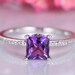 Princess Cut Amethyst Engagement Ring 14k White Gold Half - Etsy