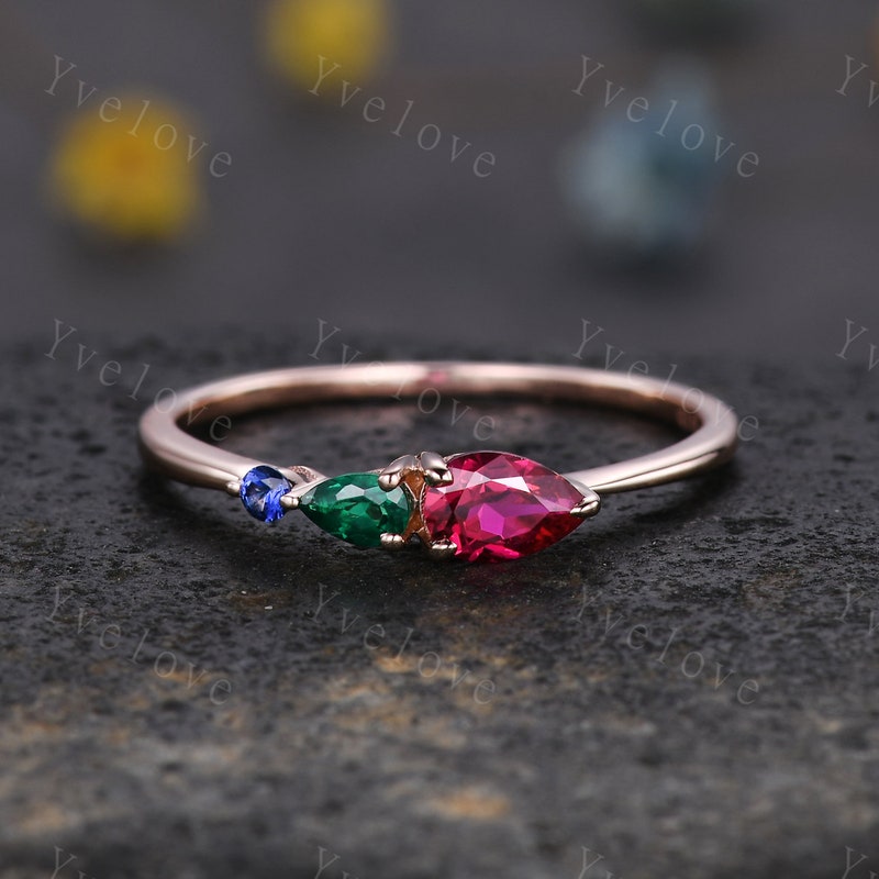 Emerald Ruby Ring - Etsy
