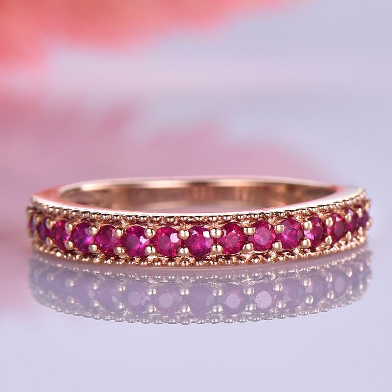 Ruby Wedding Band - Etsy