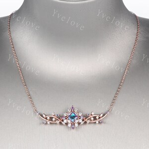 Unique Princess Shaped Alexandrite Pendant,cluster Alexandrite Necklace ...