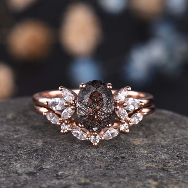 Rutilated Quartz Engagement Ring - Etsy